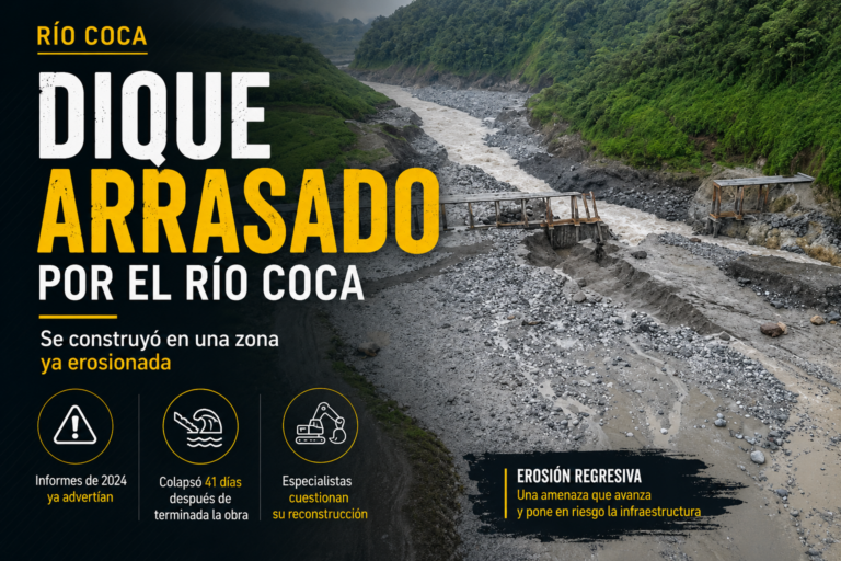 Colapso del dique en el Río Coca reabre el debate sobre la erosión ...
